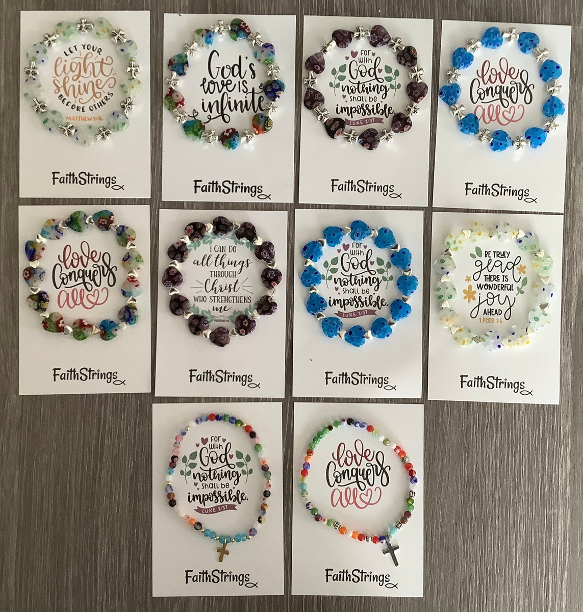 Millefiori Bracelets – FaithStrings