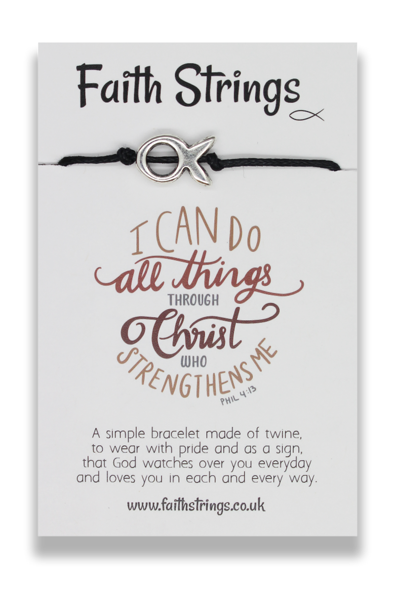 Faithstrings Christian Gift Bracelet Christ Strengthens Me Faith Strin ...