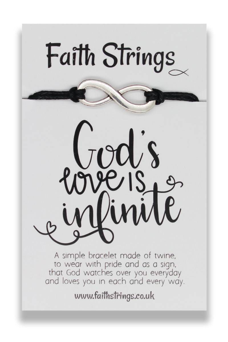 Faithstrings Christian Gift Cord Bracelet Infinity Charm God's Love Is ...